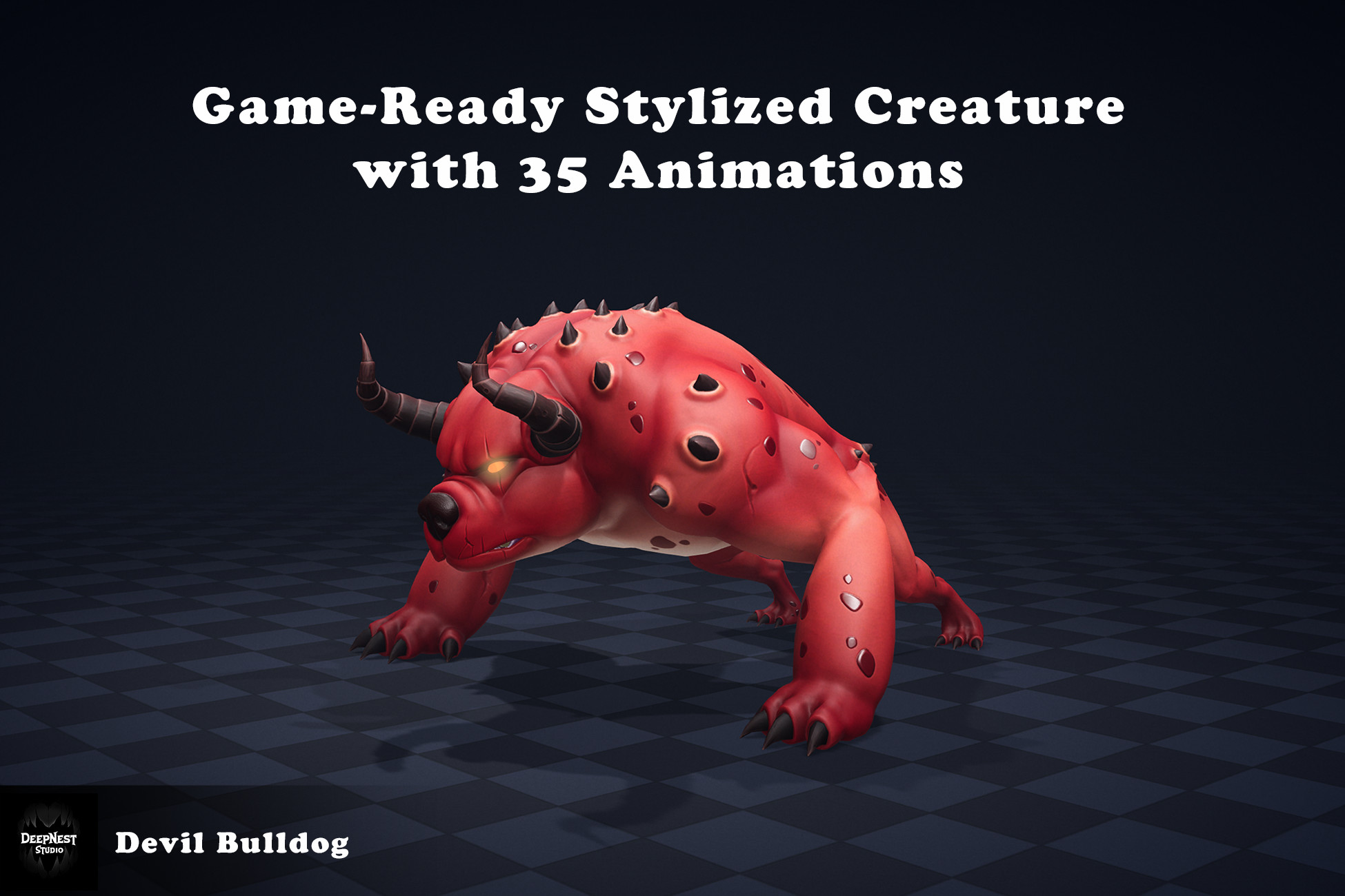 Stylized Devil Bulldog | 3D Creatures | Unity Asset Store