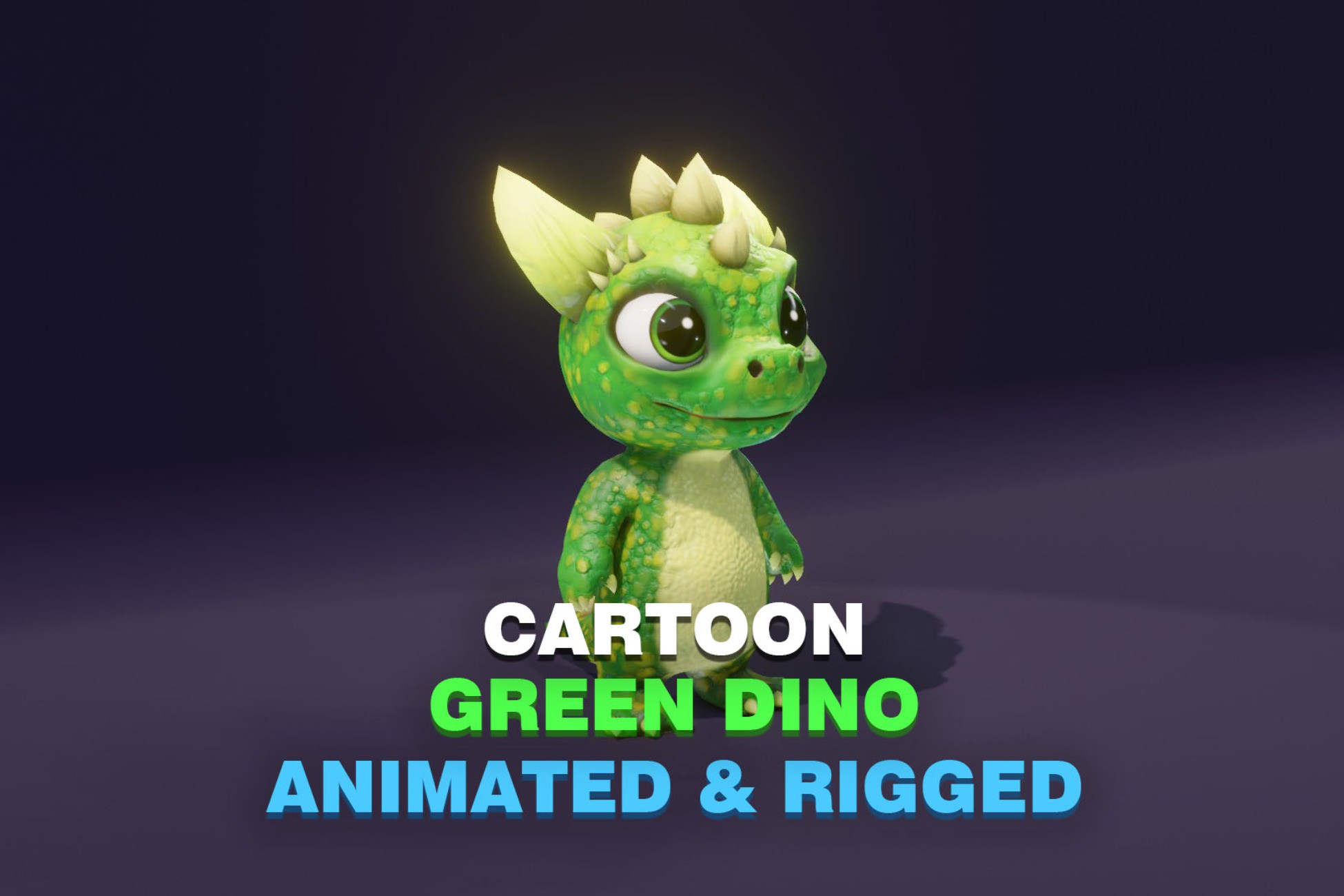 Cartoon Green Dinosaur 3D Model – Animated Character | 3D Animals ...
