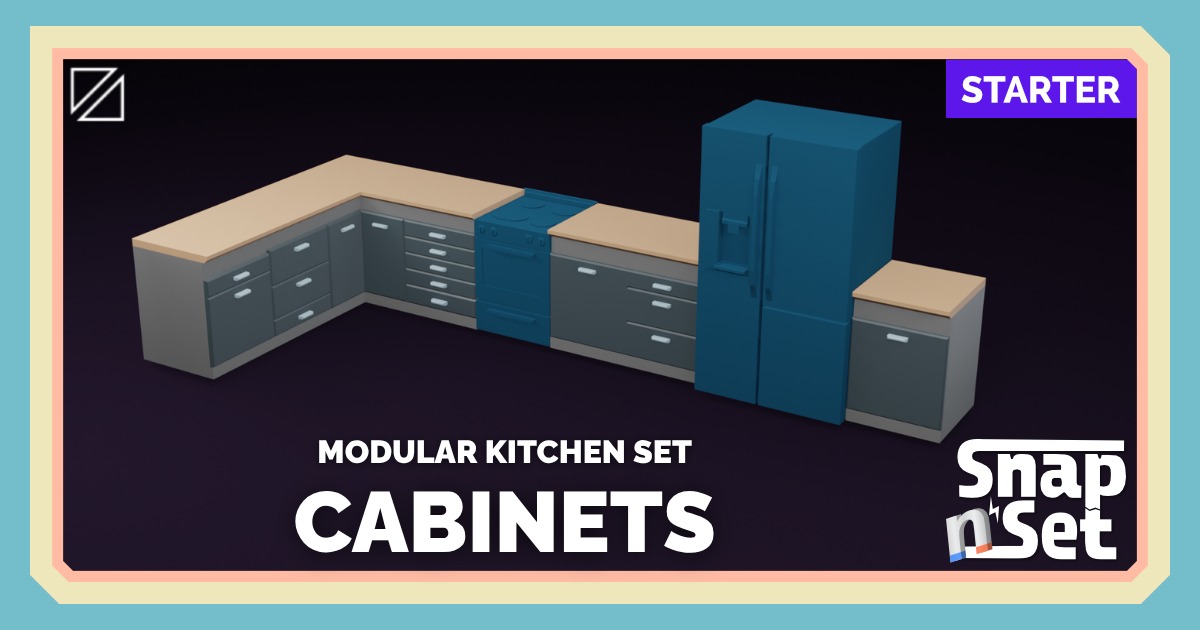 Cabinets - SnapNSet Starter - Low Poly Assets | 3D Interior | Unity ...