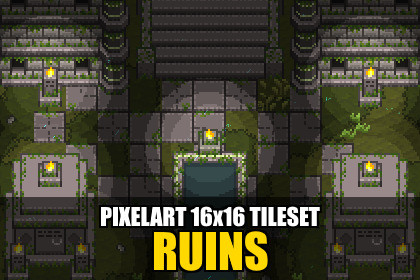 2D TopDown Ruins Tileset - Rogue Adventure | Unity AssetStore Price ...