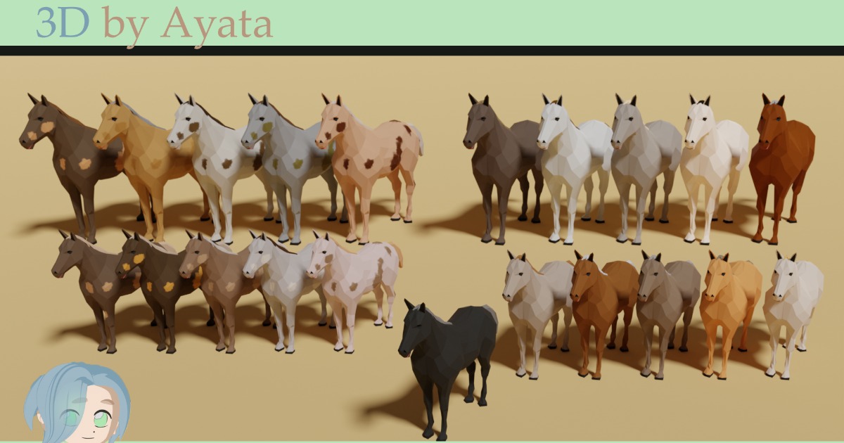 Low Poly Horse Pack -Rigged- 3D by Ayata | 3D Animals | Unity Asset Store