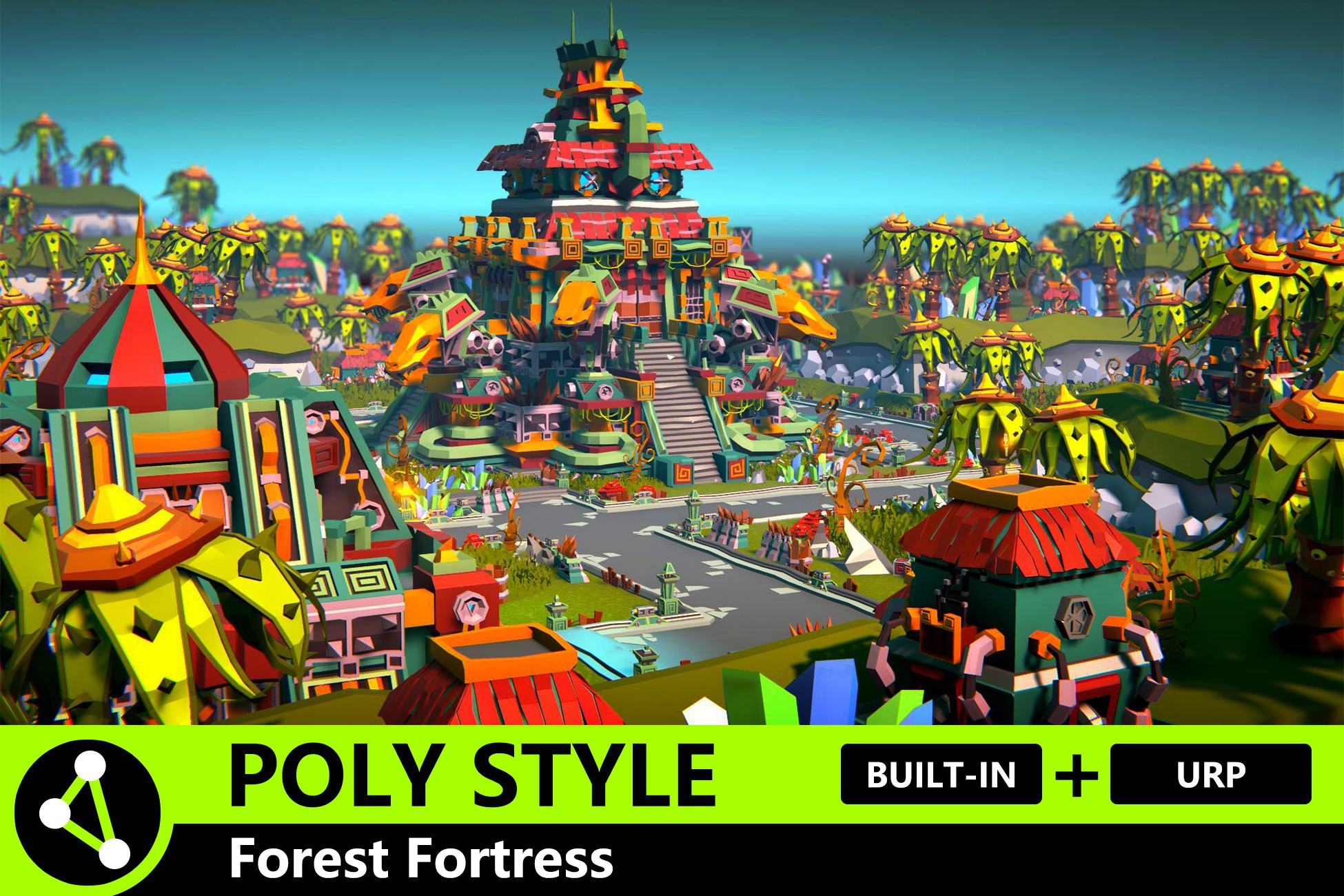 POLY STYLE - Sci-Fi Forest Fortress | 3D Sci-Fi | Unity Asset Store