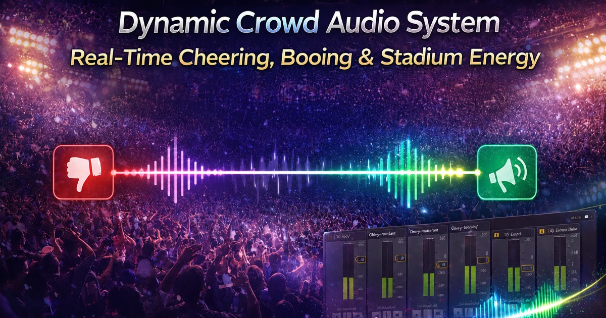 Dynamic Crowds Audio System Real-Time Cheering, Booing & Stadium Energy ...