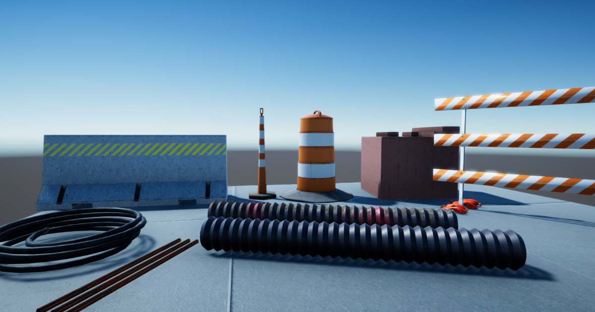 Assorted Construction Site Props PBR | 3D Industrial | Unity Asset Store