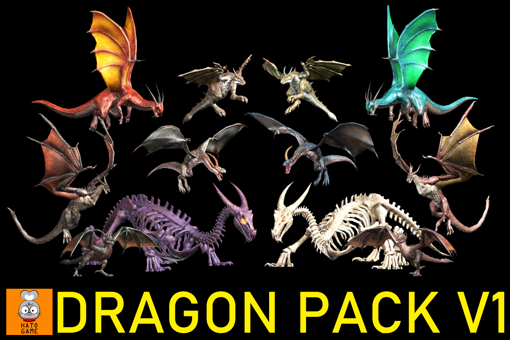 01_Dragon Bundle V1 | 3D Creatures | Unity Asset Store