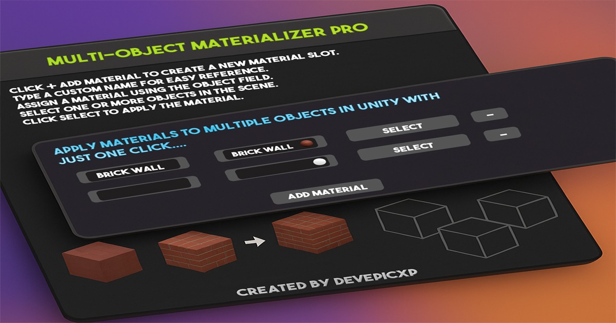 Multi-Object Materializer Pro | Level Design | Unity Asset Store