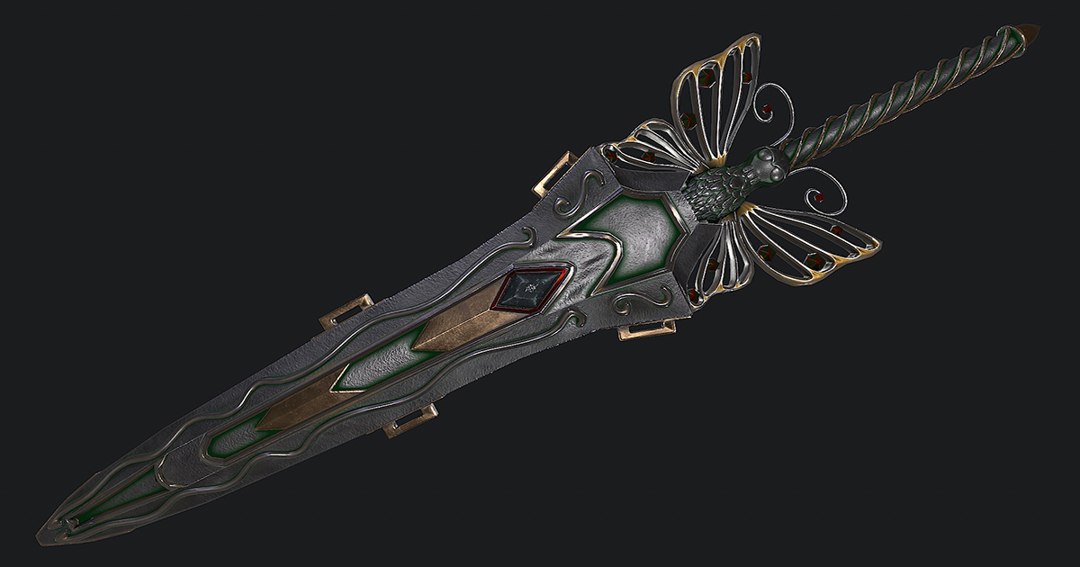 Sword_batterfly_with_scabbard | 3D Weapons | Unity Asset Store