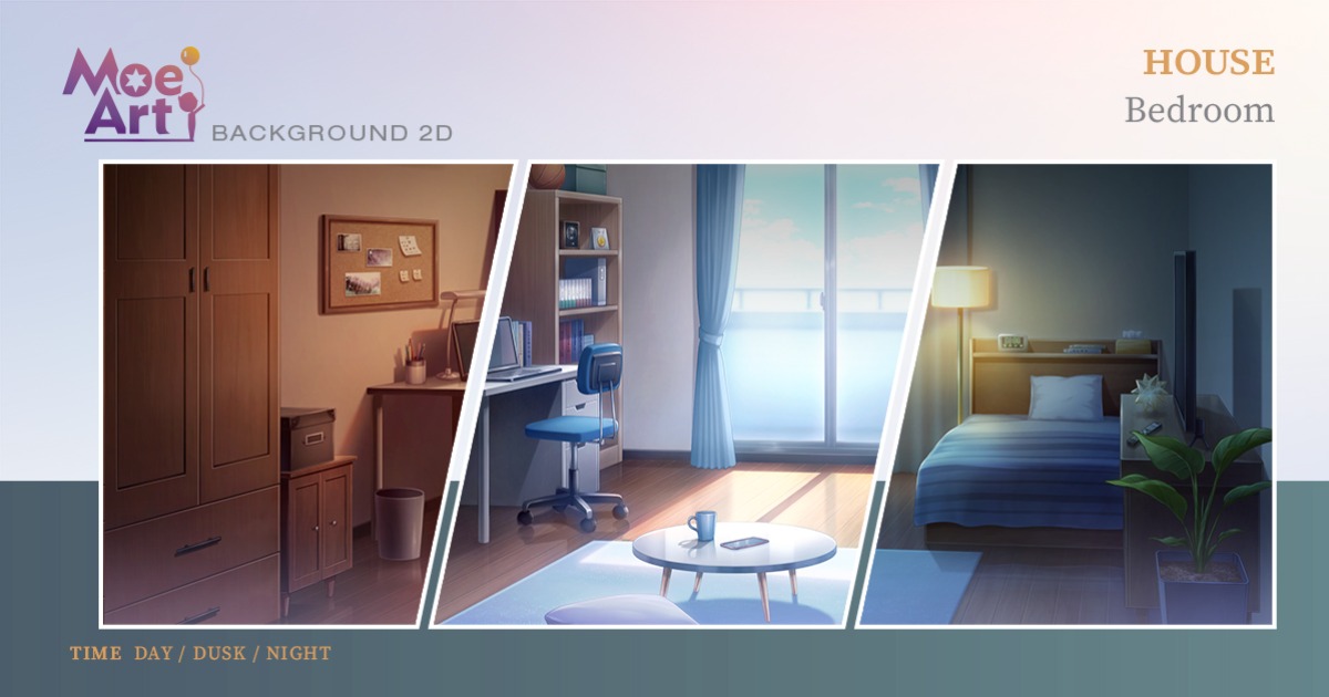 Moeart BG Vol.4 (Bedroom) | 2D Environments | Unity Asset Store