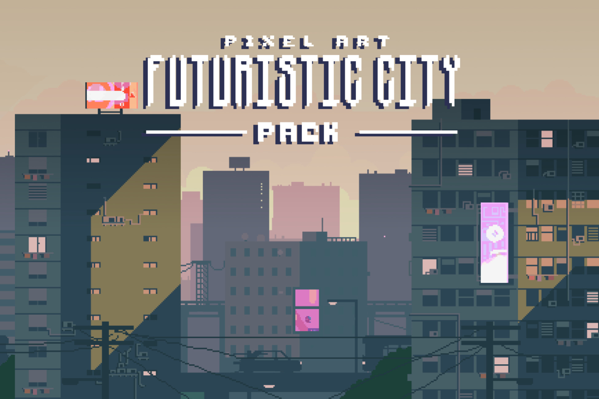 Pixel Art Futuristic City - Pack | 2D Environments | Unity Asset Store