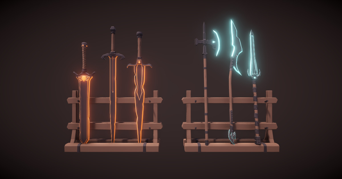 Low Poly Fantasy Weapons | 3D Weapons | Unity Asset Store