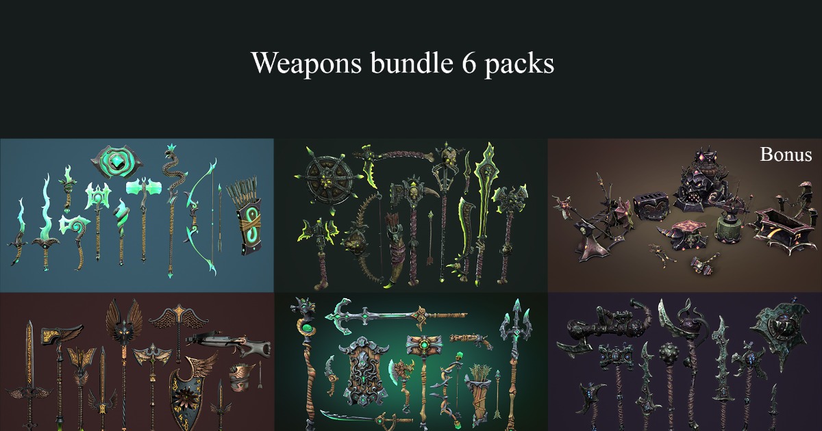Fantasy Bundle Weapons | 3D Weapons | Unity Asset Store