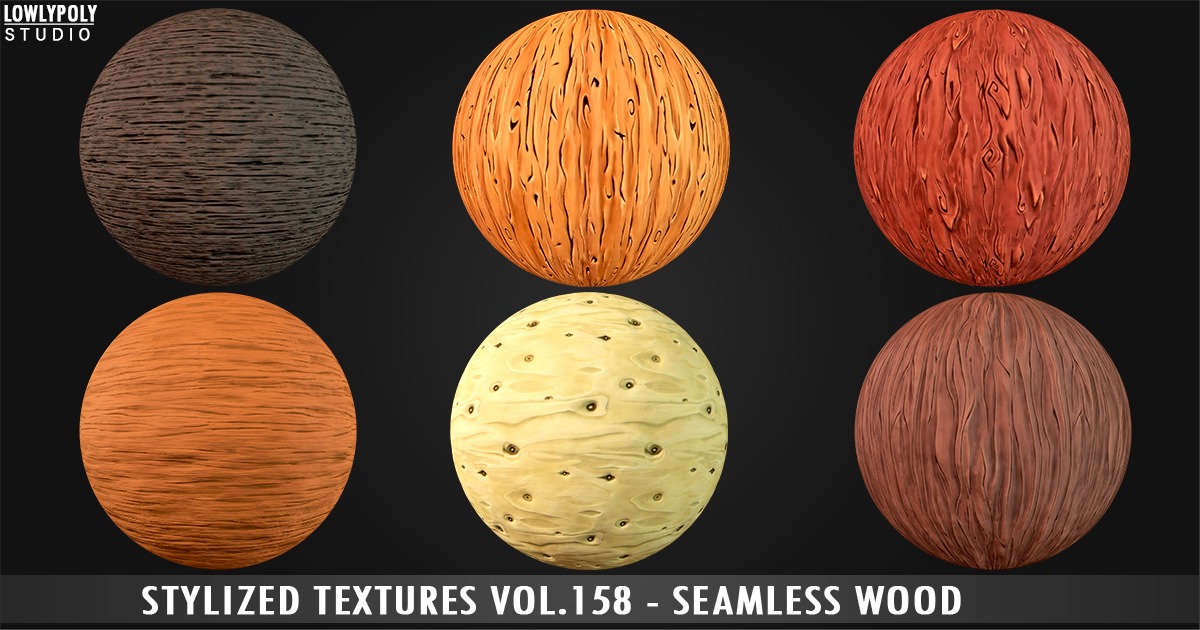 Stylized Seamless Wood Vol.158 - Hand Painted Textures | 2D Wood ...