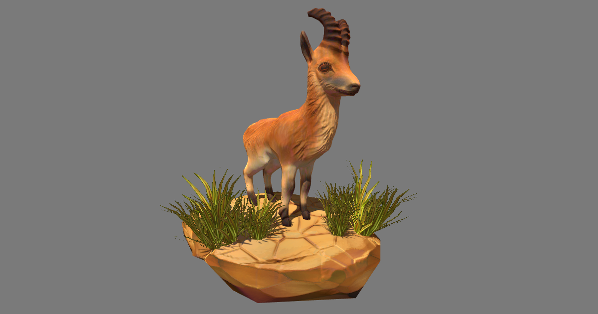 Ibex Goat stylized 3d model | 3D 動物 | Unity Asset Store