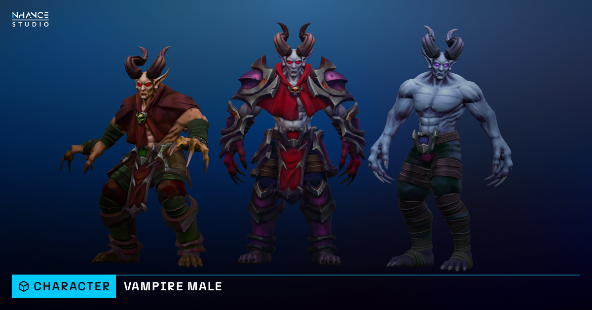 Modular Fantasy Stylized Vampire Male Hero | 3D キャラクター | Unity Asset Store