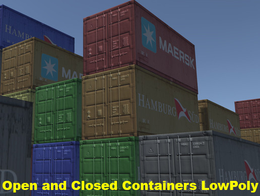 Various Container open and closed | 3D 공장 | Unity Asset Store