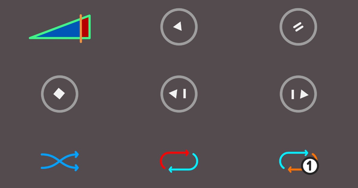 Player Controls And Playback Icons (09.06.25) | 2D テクスチャ＆マテリアル | Unity Asset Store