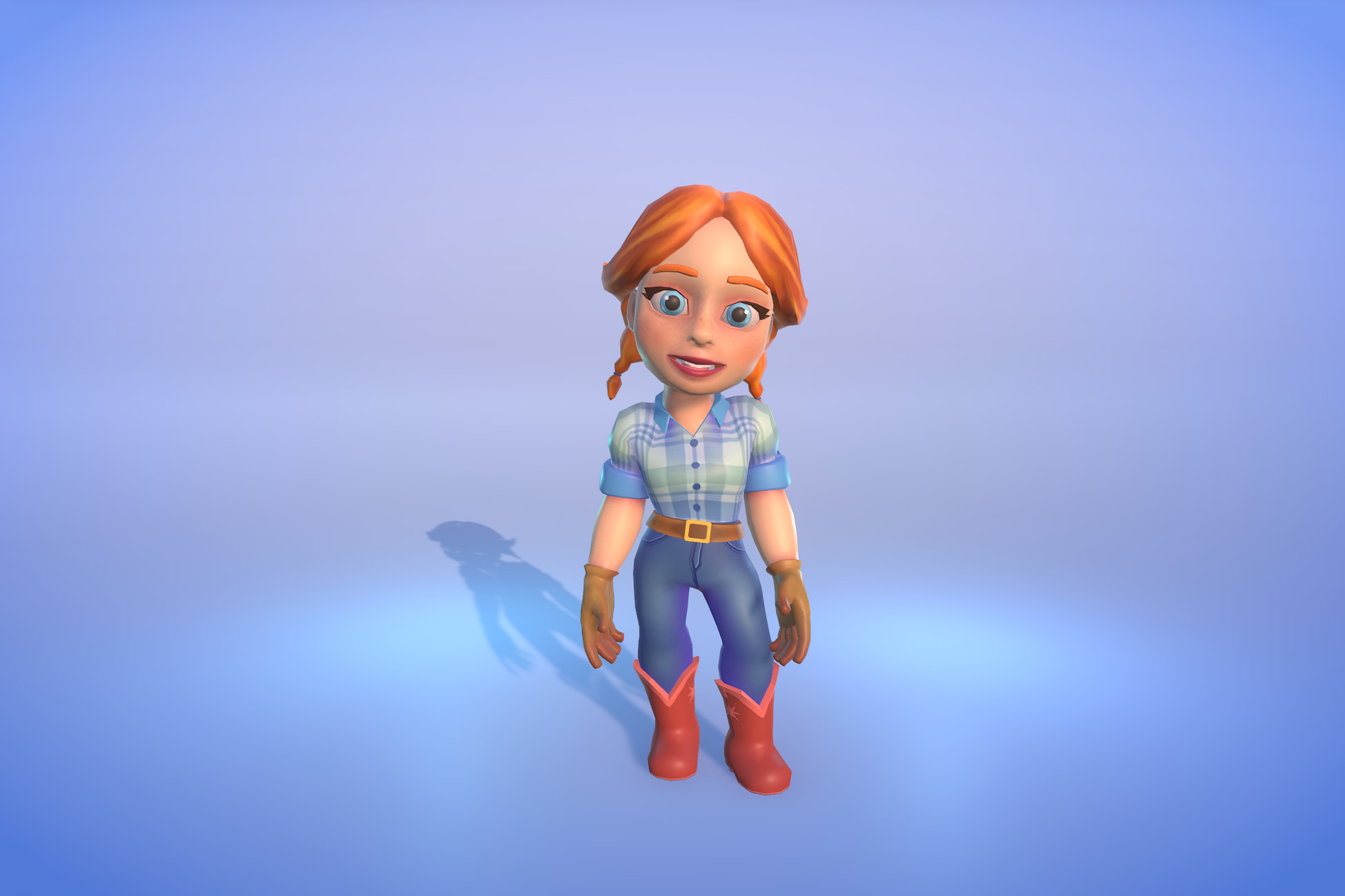 Cartoony Farmer Girl - Rigged Low Poly | 3D Characters | Unity Asset Store