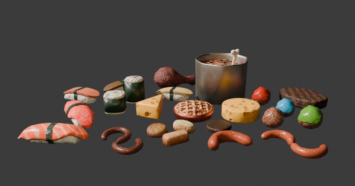 RPG/Fantasy Food Items Pack | 3D Food | Unity Asset Store