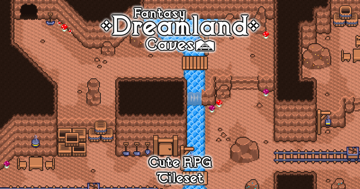 2D TopDown Caves Tileset - Fantasy Dreamland | 2D Environments | Unity ...
