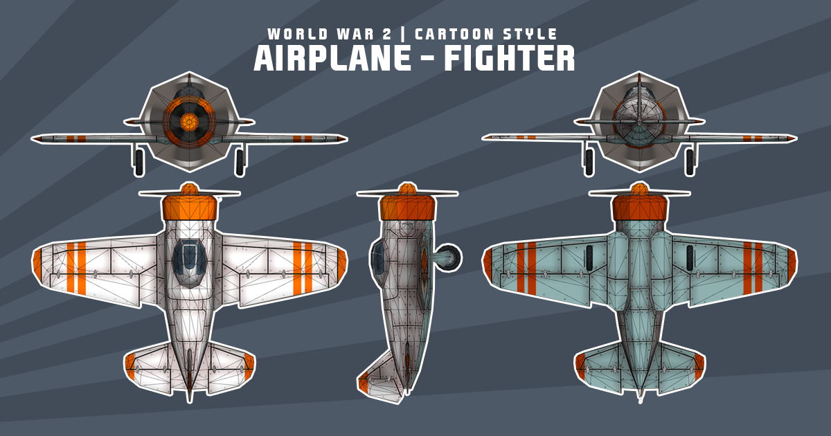 World War 2 | Cartoon style AirPlane I Fighter | 3D Air | Unity Asset Store