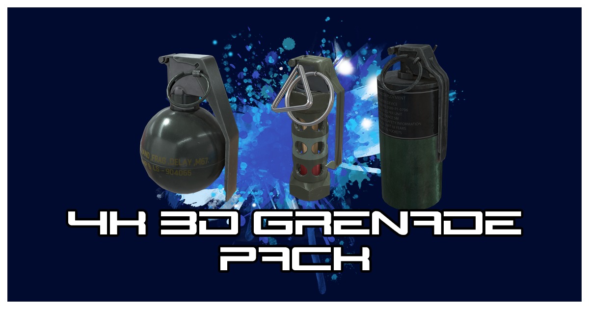 FPS Guns 4K - Grenade pack | 3D Guns | Unity Asset Store