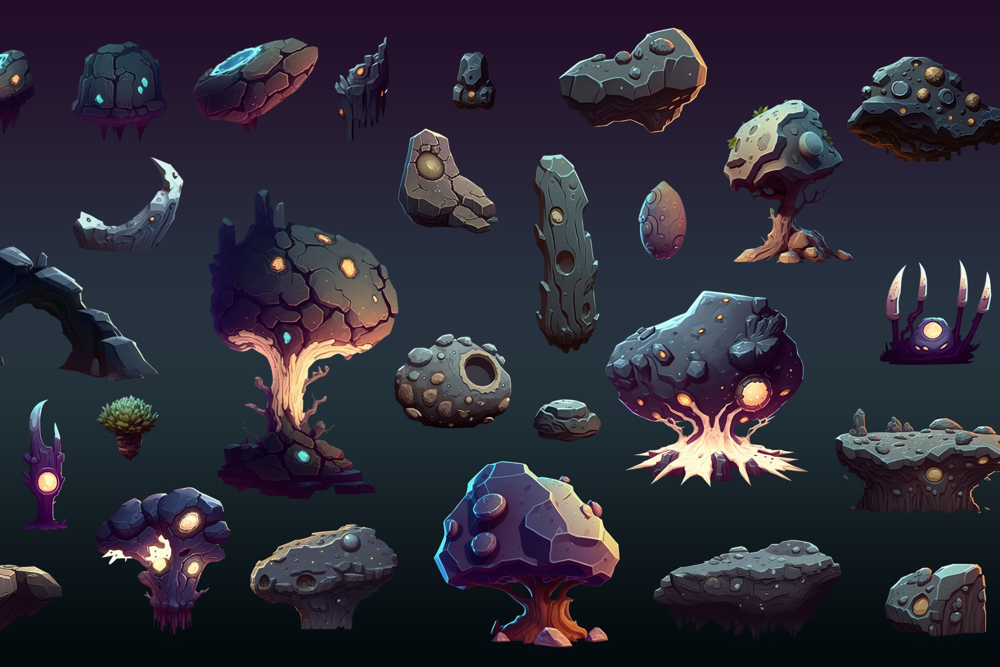 Animated fantasy lunar space environment platformer tileset vol.1 | 2D ...