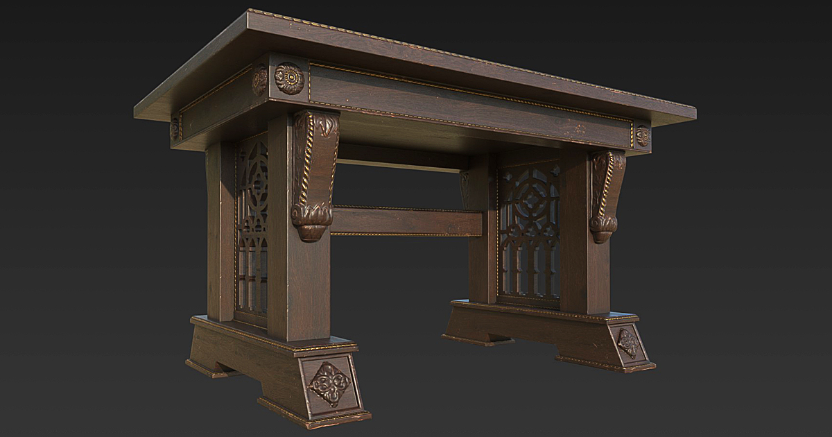 PBR Gothic Table | 3D Furniture | Unity Asset Store