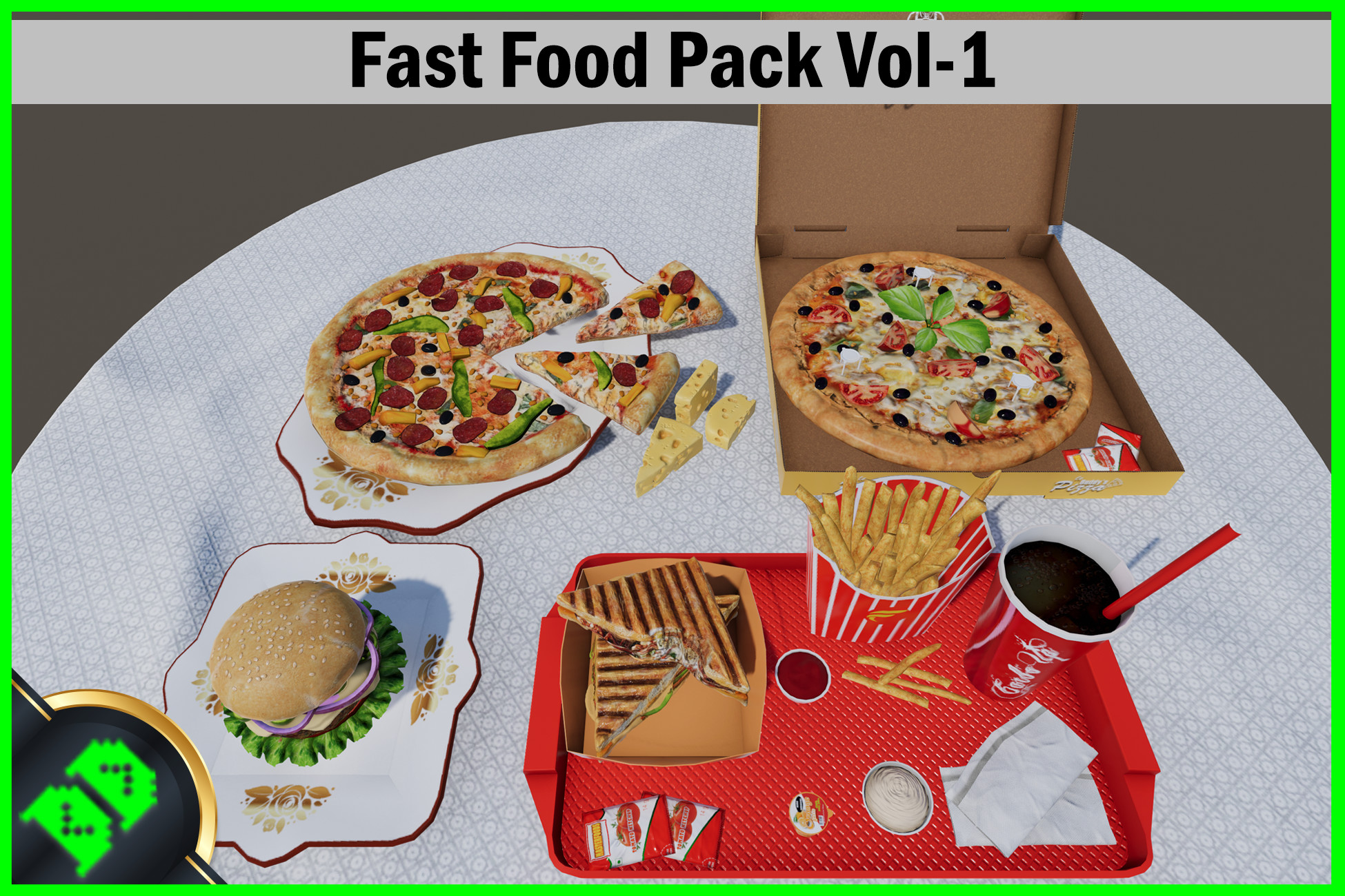 Fast Food Pack Vol - 1 | 3D Food | Unity Asset Store