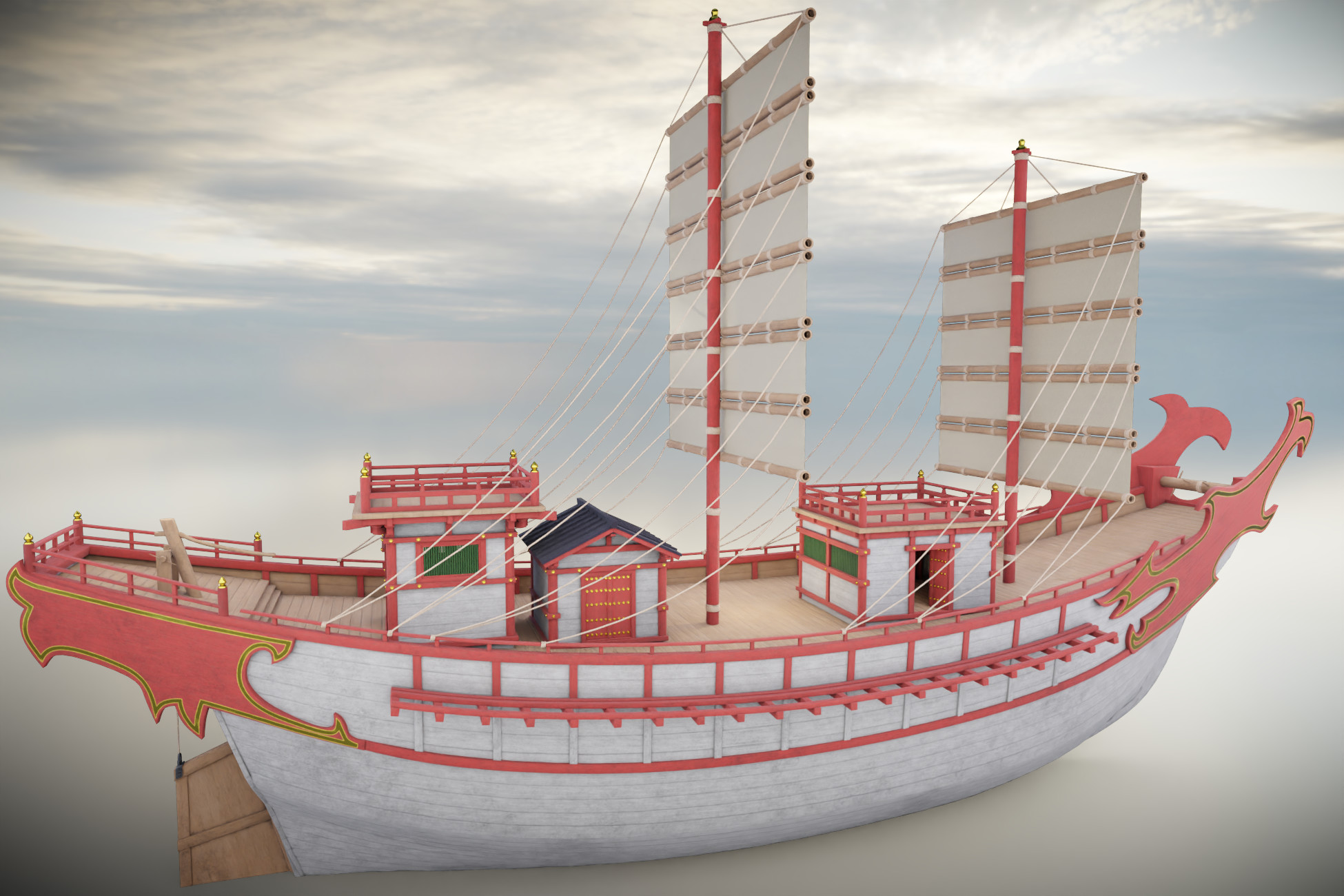 Kentoshi-sen (Asian ship) | 3D Sea | Unity Asset Store