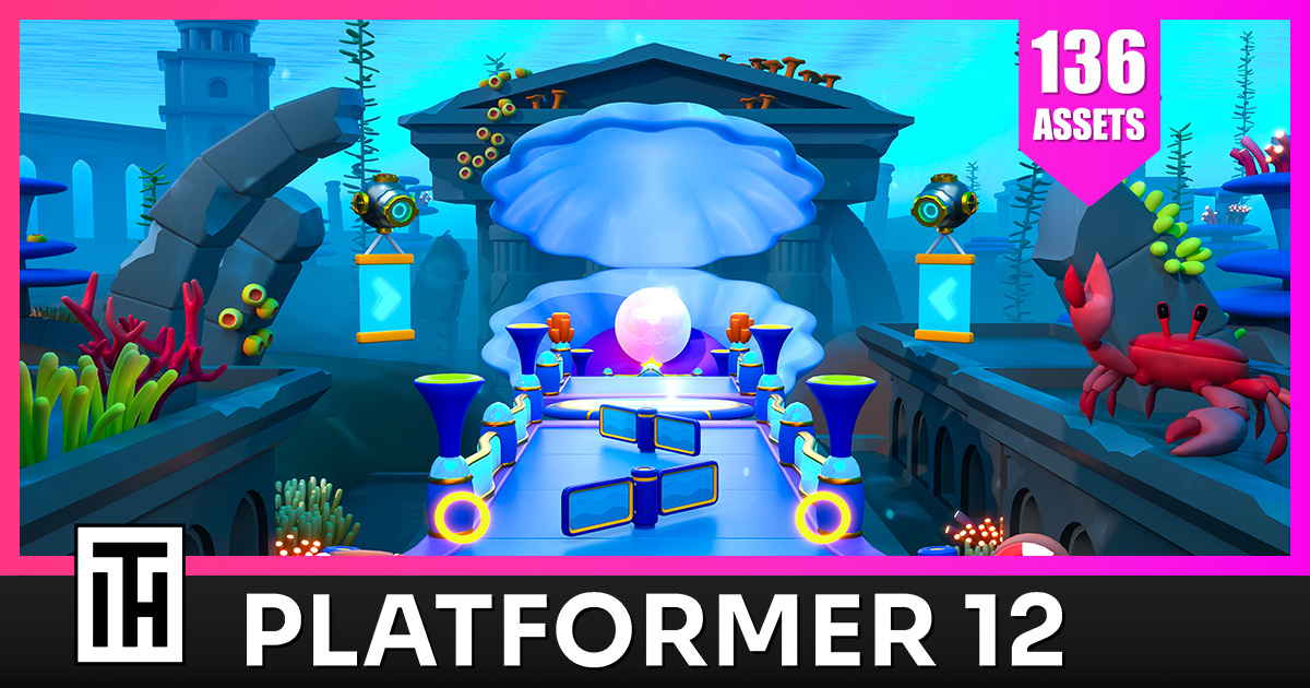 Platformer 12 Underwater - Low Poly 3D Models Pack | 3D Environments ...