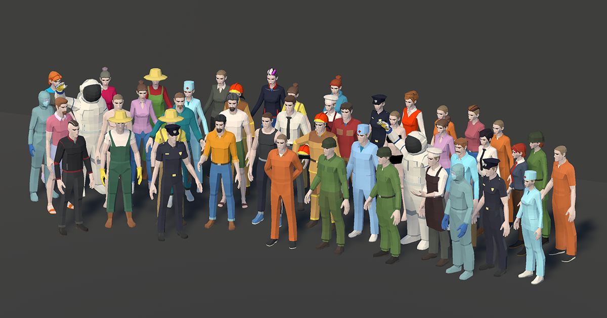 Professions - Low-poly characters | 3D Humanoids | Unity Asset Store