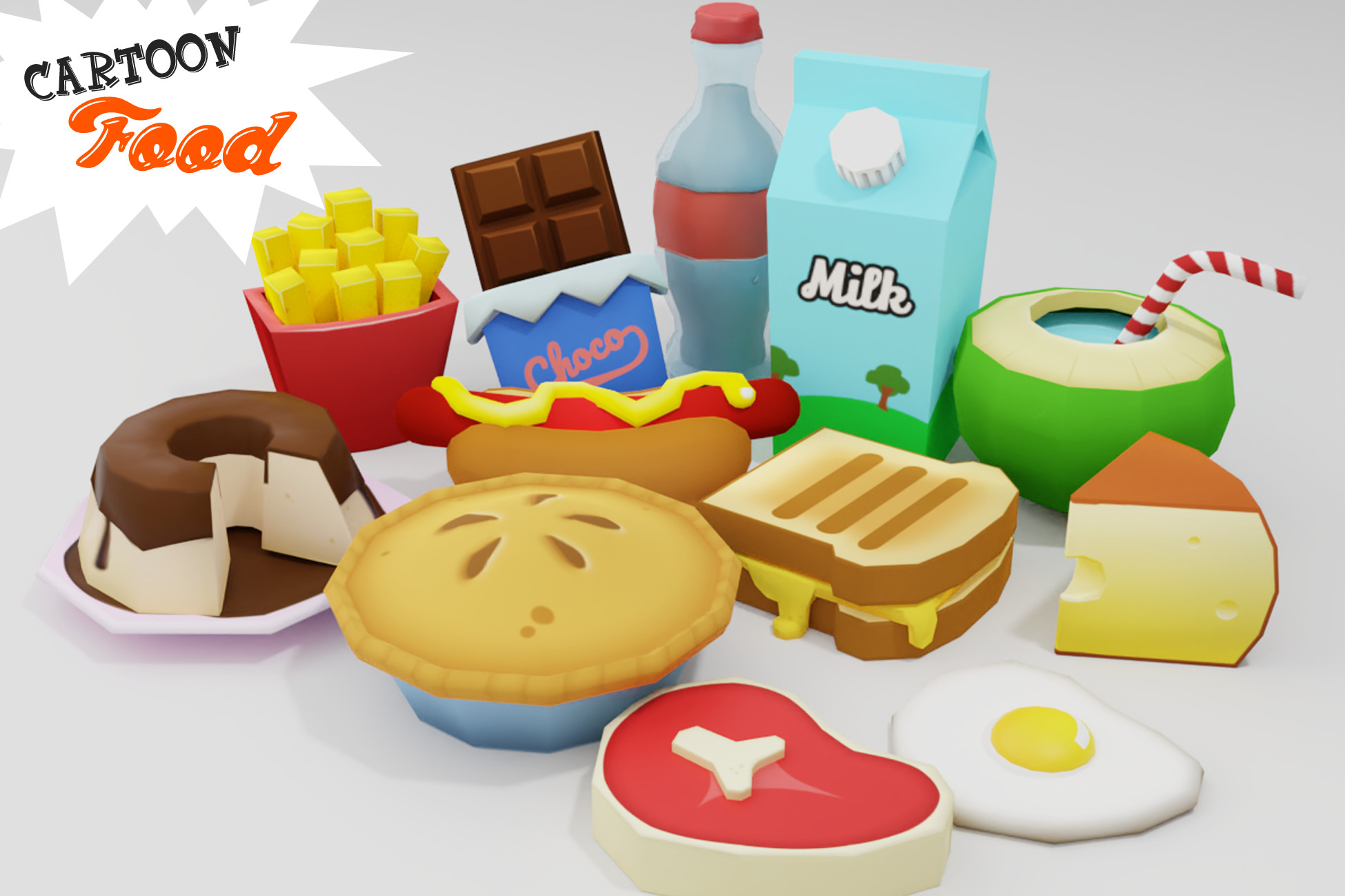 Cartoon Food | 3D 食物 | Unity Asset Store