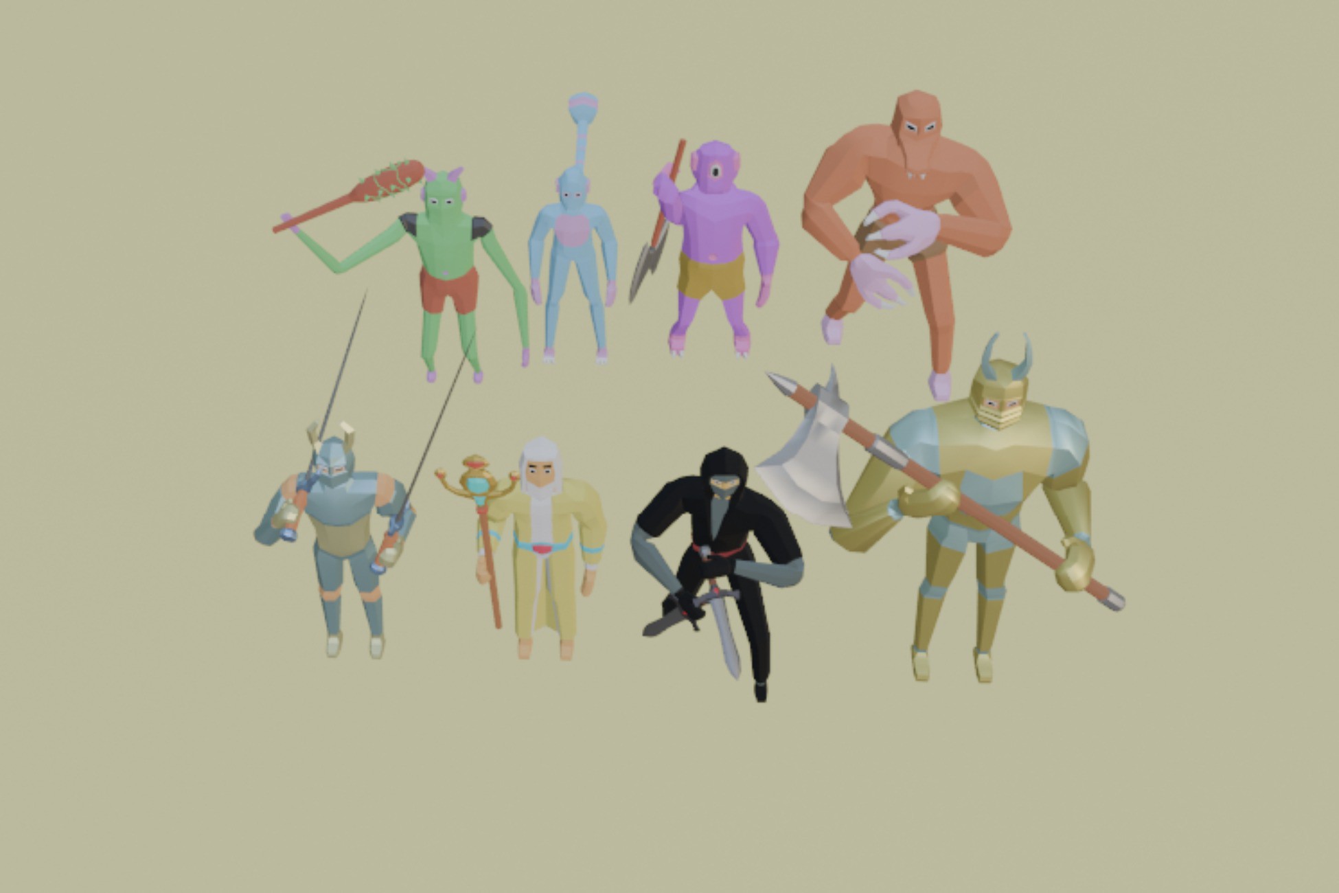Low Poly Character Pack with Weapons and Animations | 角色 | Unity Asset ...