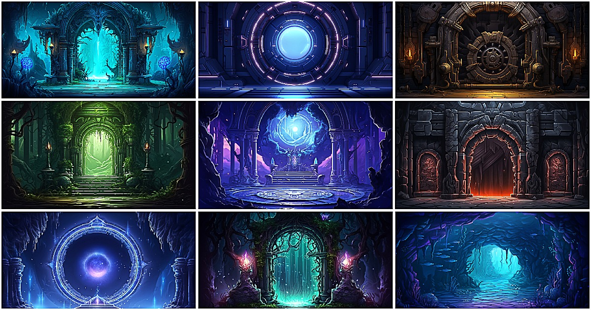 BACKGROUND - Pixel Portal 1 | 2D Environments | Unity Asset Store