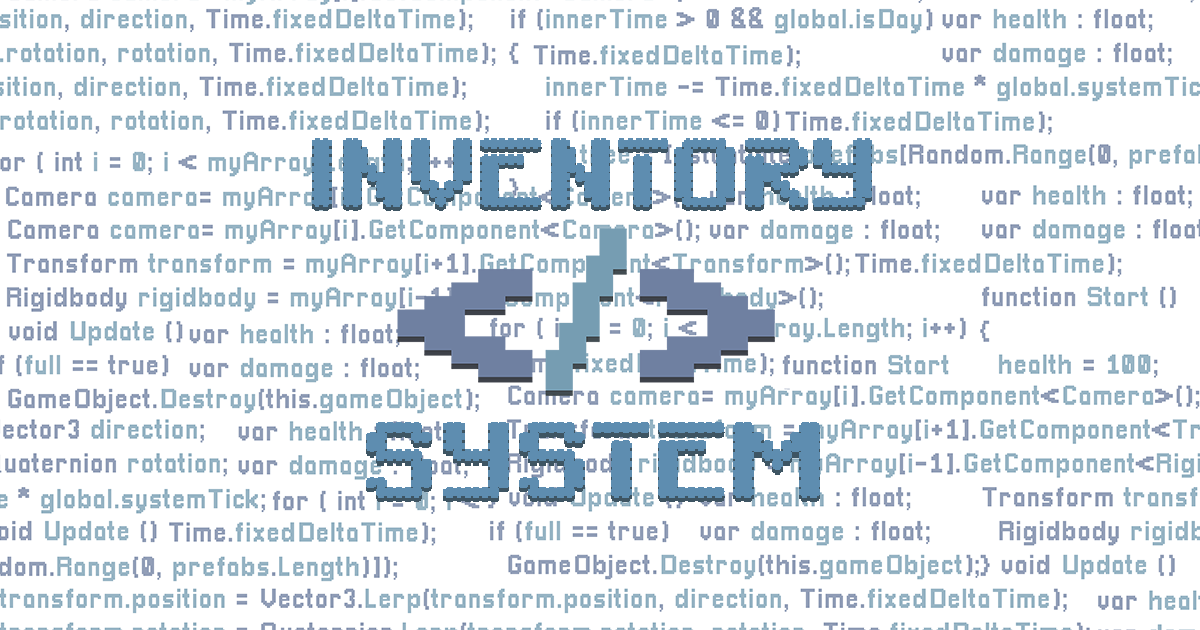 Inventory System (Full) | GUI 工具 | Unity Asset Store