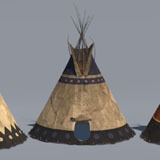 Tipis - Realistic Buffalo Hide Lodges