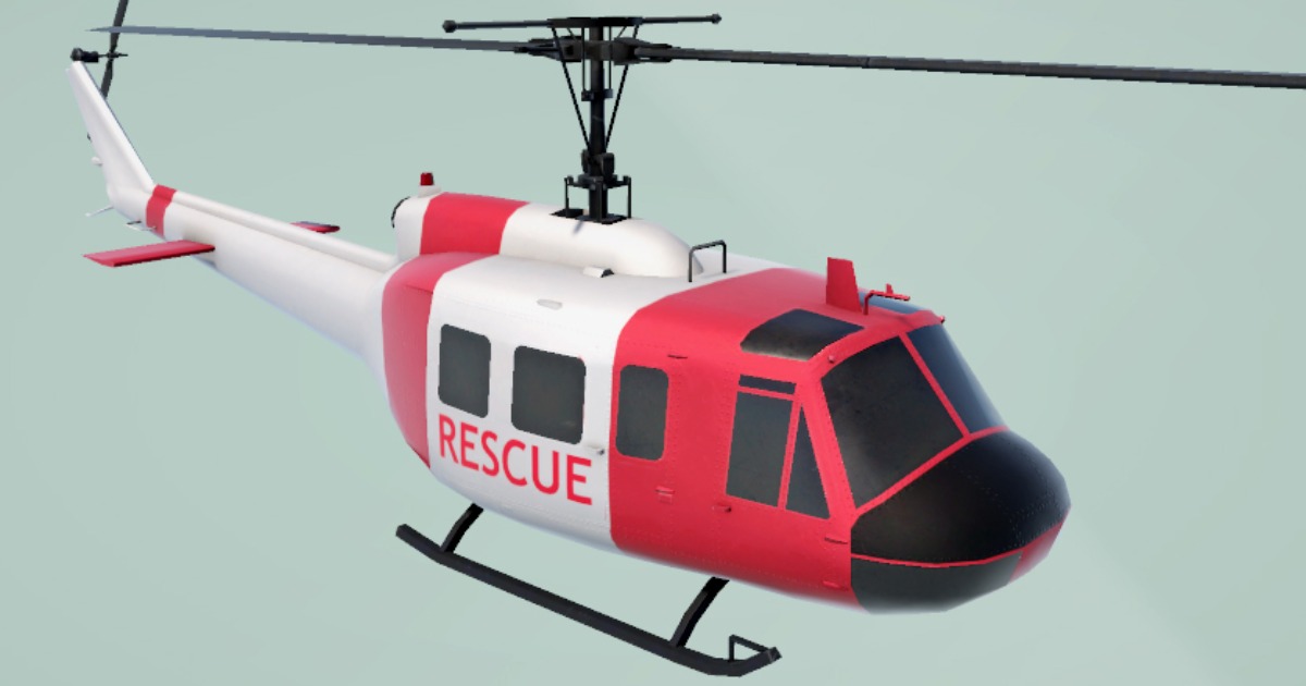 Helicopter Bell CH-118 Iroquois lowpoly gameready Low-poly 3D model ...