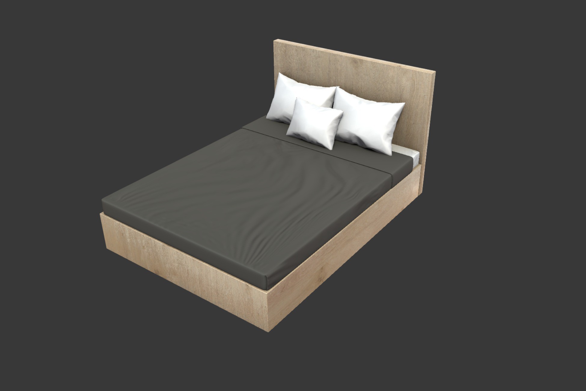 Bed Wood Oak PBR | 3D Props | Unity Asset Store