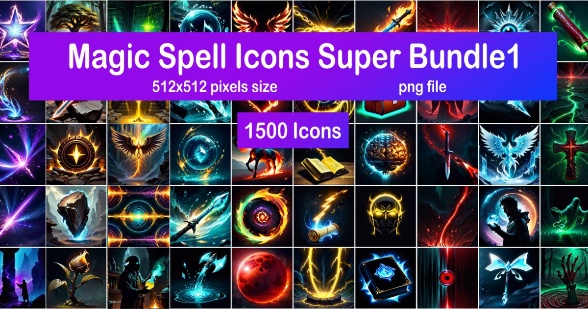 Magic Spell Icons Super Bundle1 | 2D Icons | Unity Asset Store