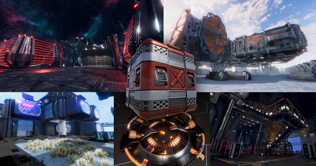 BUNDLE-4 Sci-Fi Heavy Station Kit | 3D Sci-Fi | Unity Asset Store