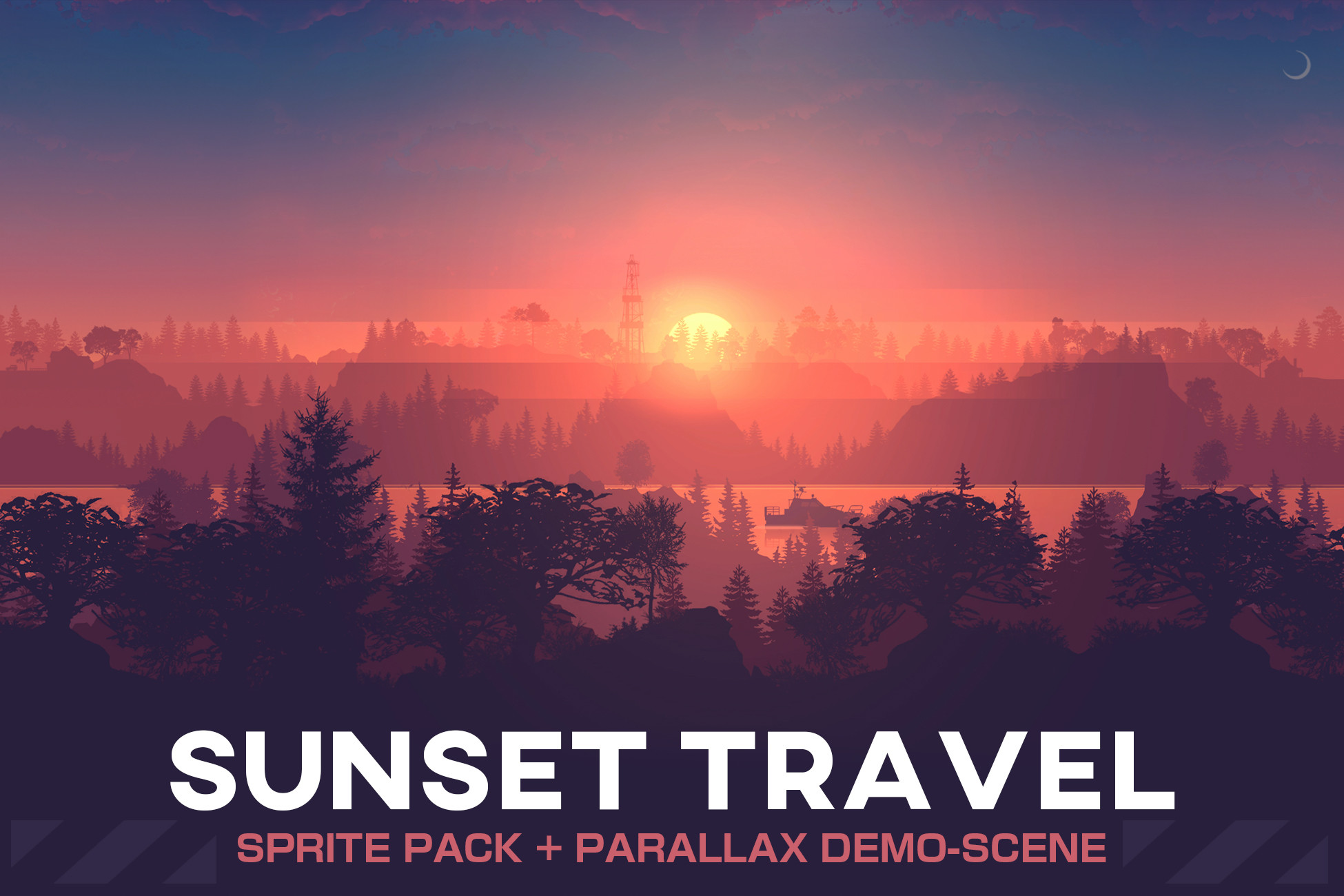 Sunset Travel Landscape | 2D Environments | Unity Asset Store