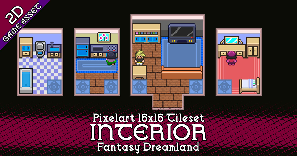2D TopDown Interior Tileset - Fantasy Dreamland | 2D Environments ...