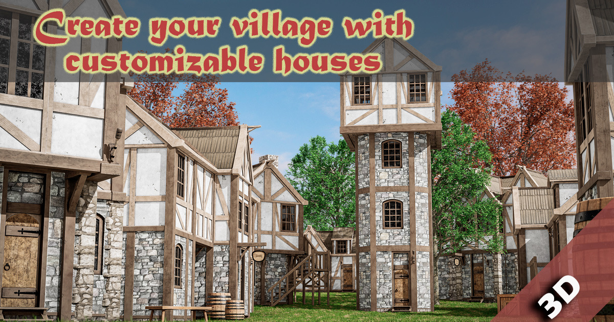 Medieval house modular full v2.0 - URP | 3D 판타지 | Unity Asset Store