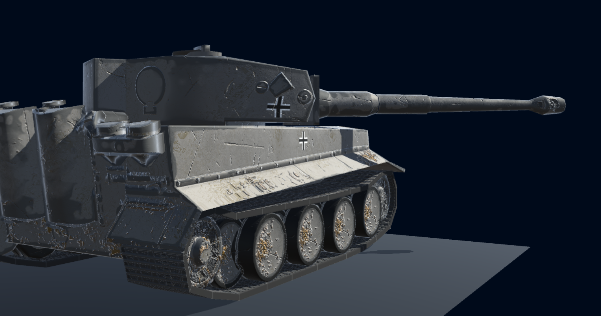 Low poly Tiger I tank | 3D Land | Unity Asset Store
