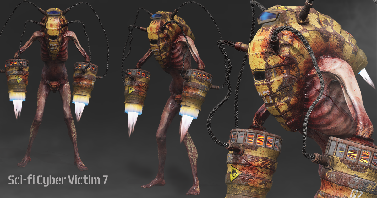 Sci Fi Cyber Victim 7 Characters Unity Asset Store
