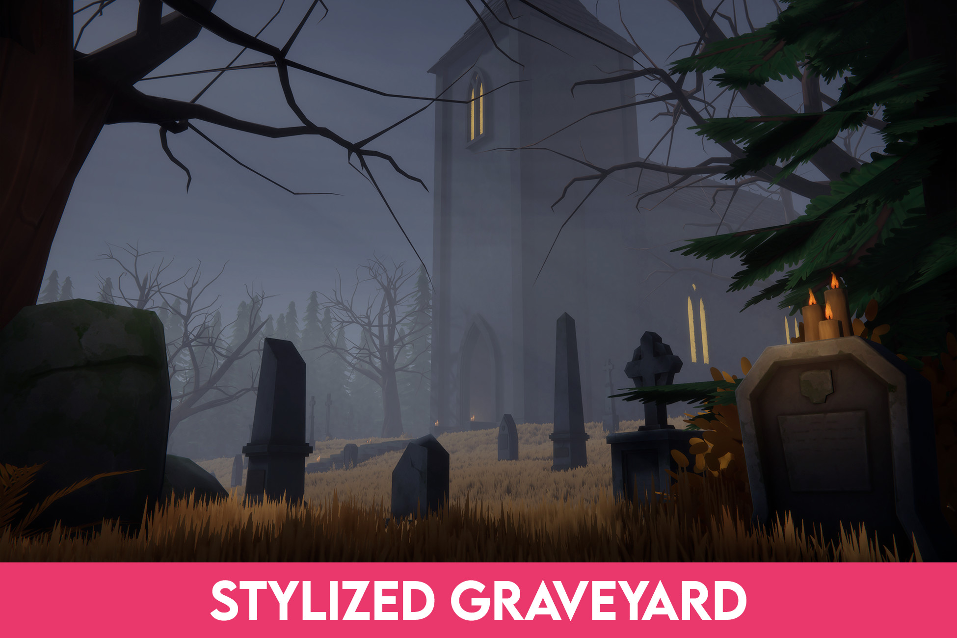 Stylized Graveyard with Church | 3D 판타지 | Unity Asset Store