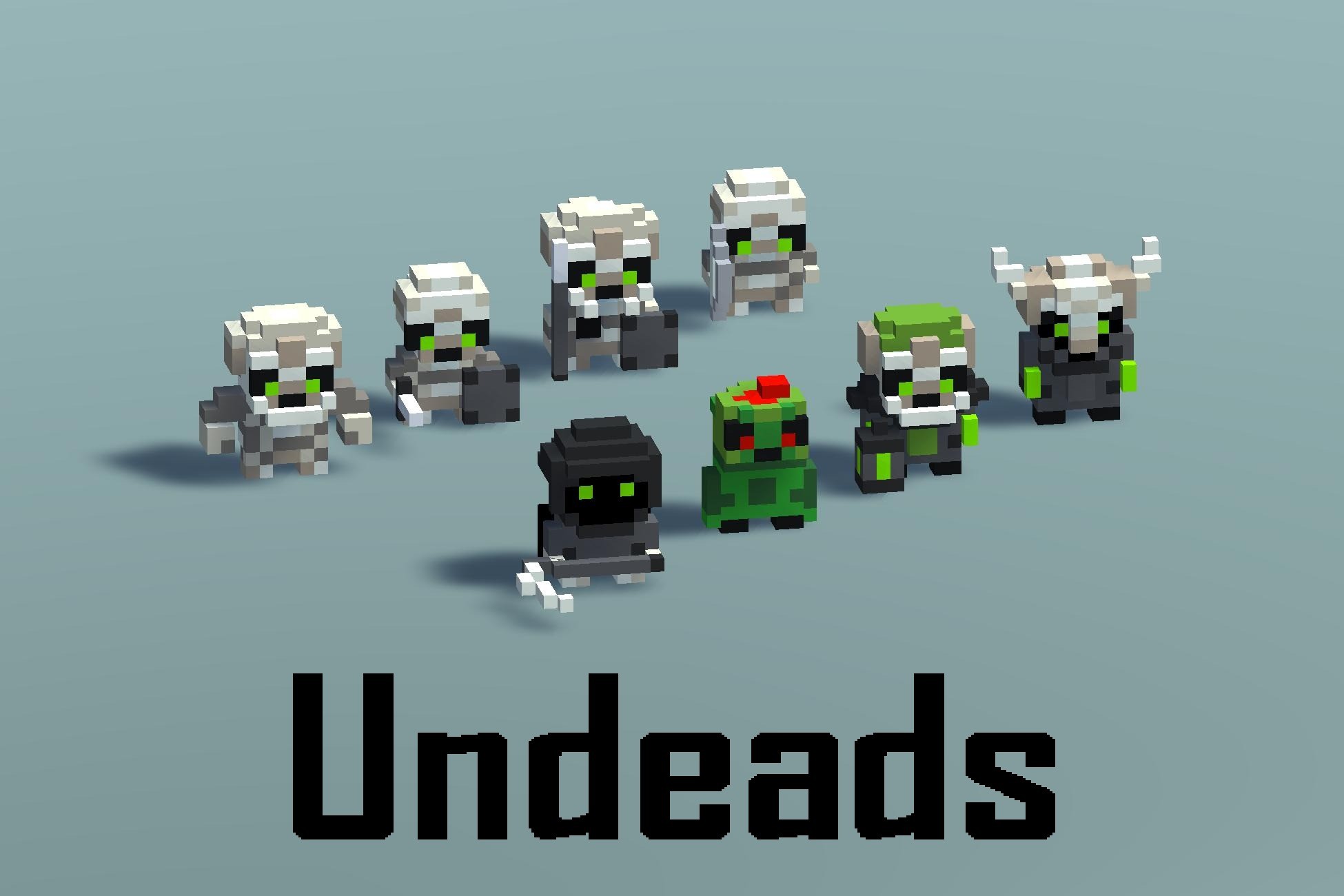 3D-Voxel Animated models - Undead | 3D Creatures | Unity Asset Store