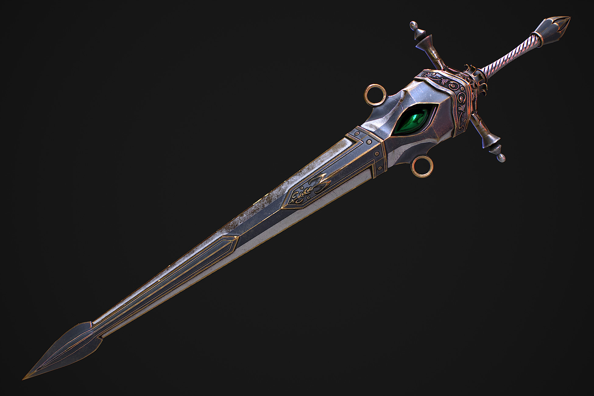 Fantasy sword 26 with scabbard | 3D Weapons | Unity Asset Store
