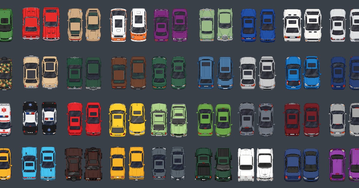 36 Top-Down Pixel Cars Pack | 2D Characters | Unity Asset Store