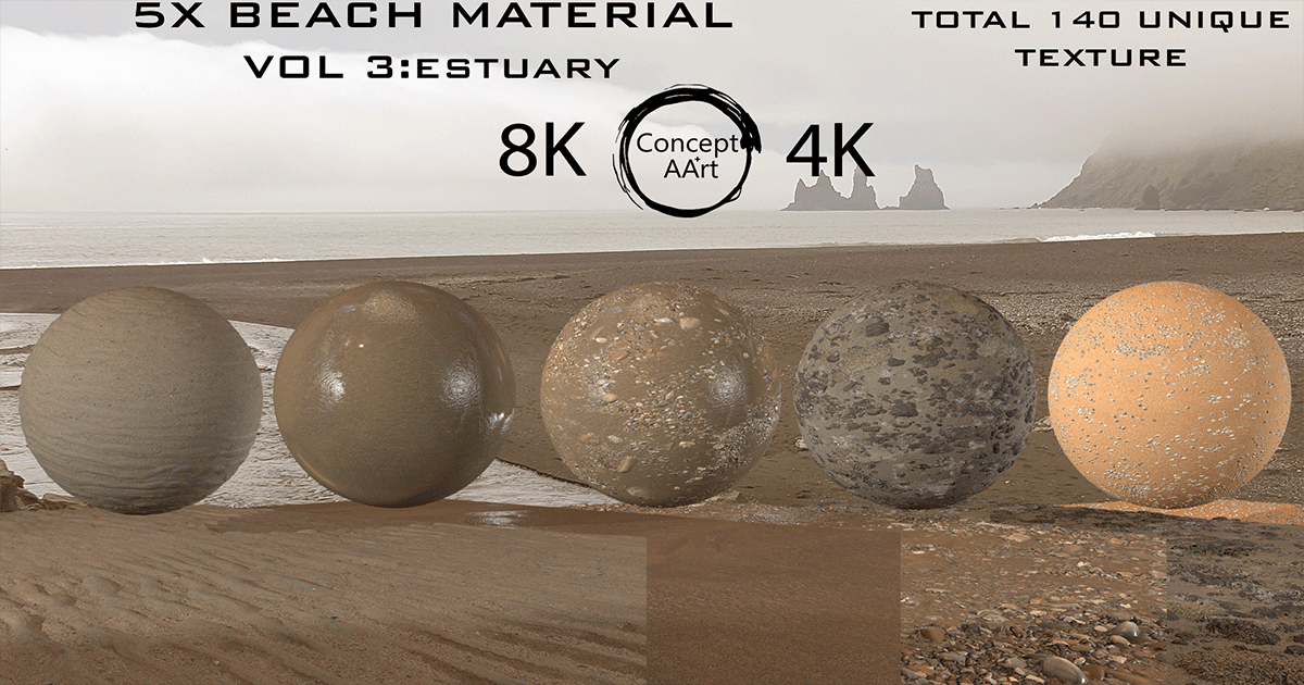 BEACH VOL3:ESTUARY | 2D Textures & Materials | Unity Asset Store